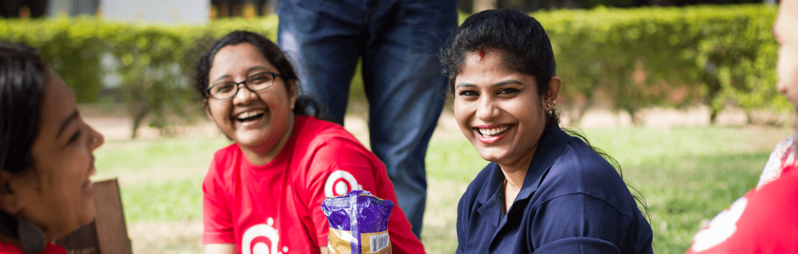 Target team members having a joyful moment