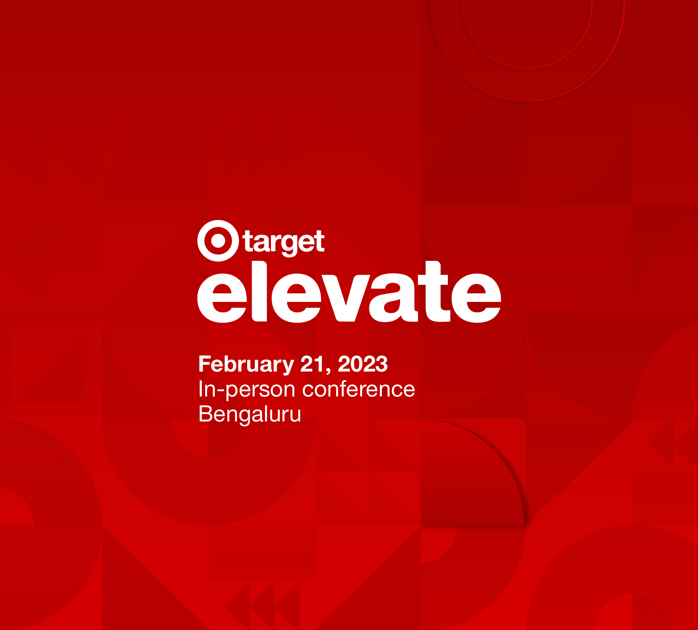 A red banner with Target Elevate 2023 in white